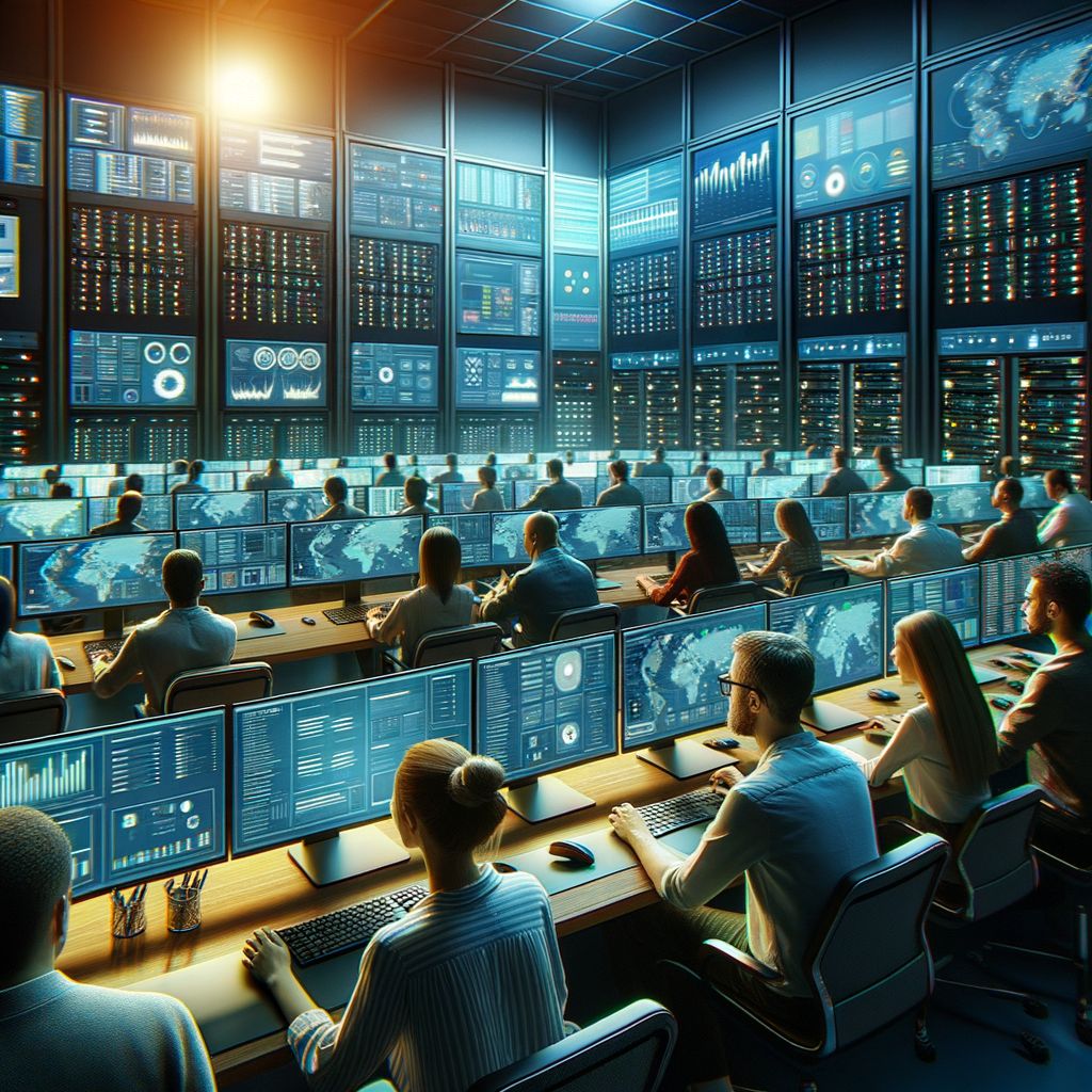 Network Operation Center in Full Swing - Tech Jobs Environment | AI Art ...