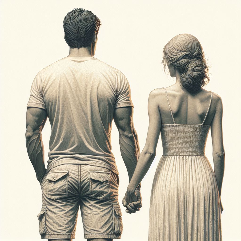 Tranquil Scene of Diverse Couple Holding Hands | AI Art Generator ...
