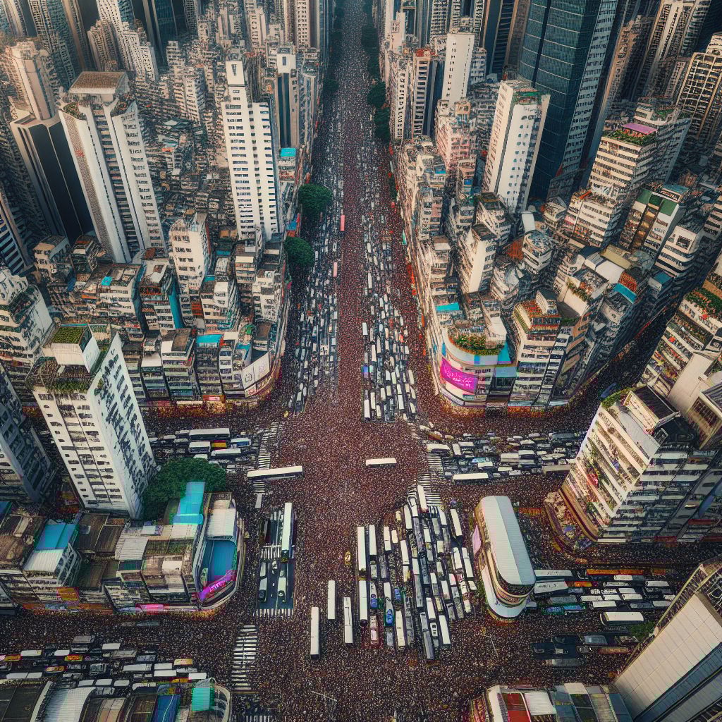 Crowded Cityscape: Vivid Example of Overpopulation | AI Art Generator ...