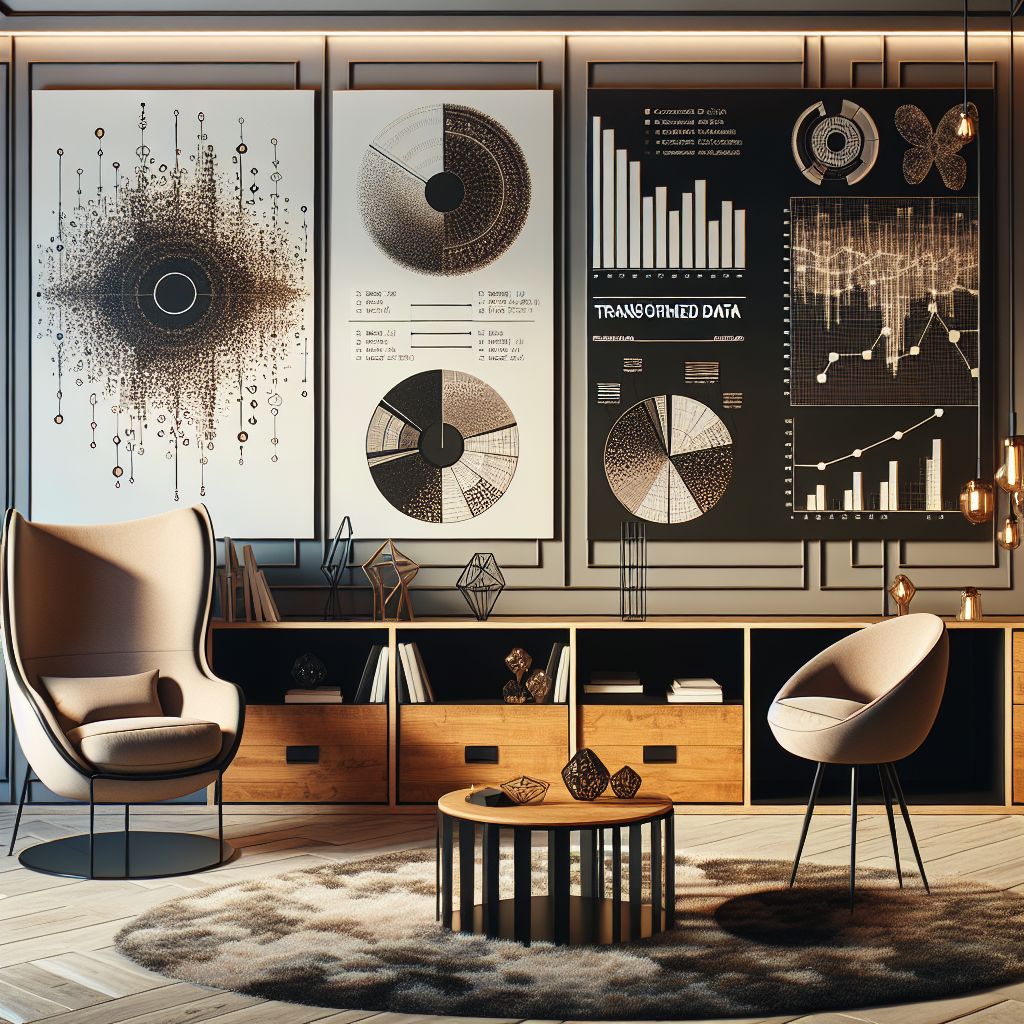 Transformed Data Themed Room - Sophisticated Furniture & Decor | AI Art ...