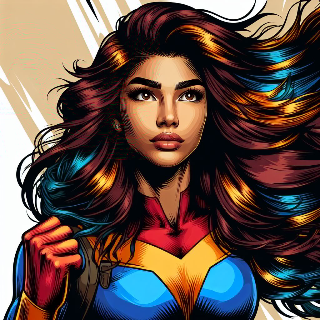 Vibrant South Asian Superhero Girl | Strength & Resilience | AI Art ...