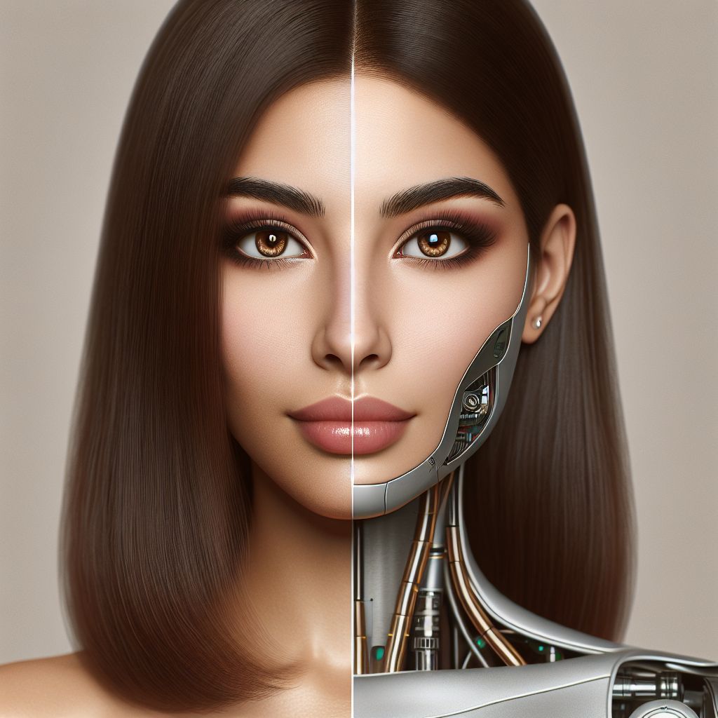Futuristic Half-Cyborg Middle-Eastern Woman Portrait | Age 24 | AI Art ...