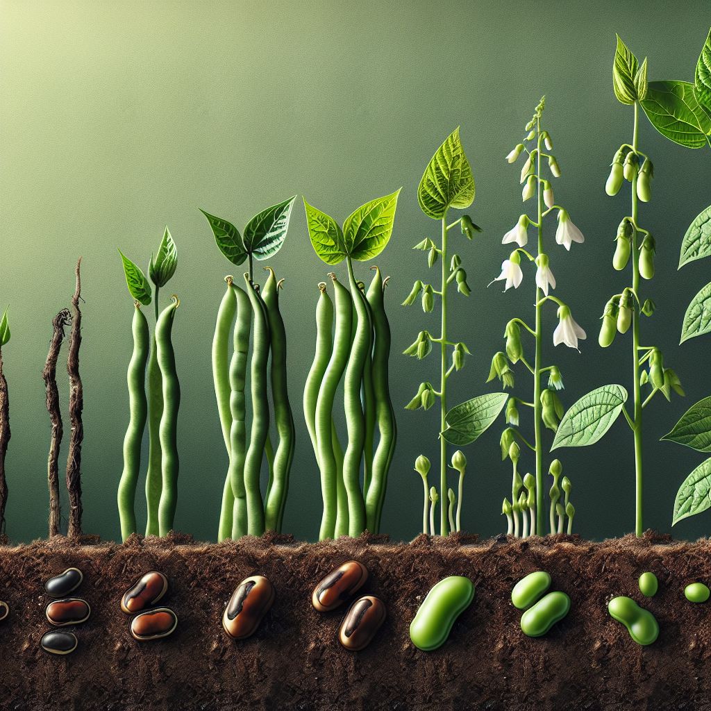 Visualizing Growth Stages of Green Beans | Lifecycle Timeline | AI Art ...