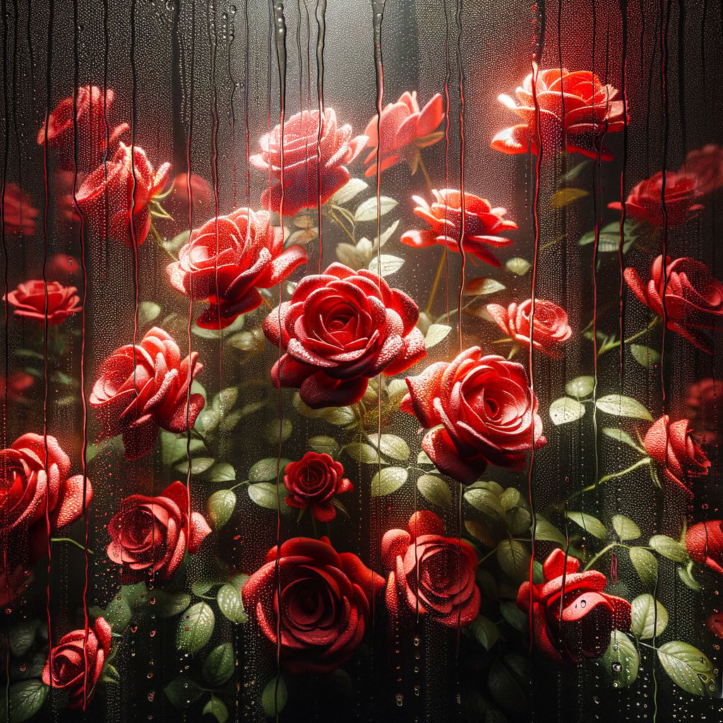 Vibrant Red Roses with Water Droplets - Beautiful Floral Scene | AI Art ...