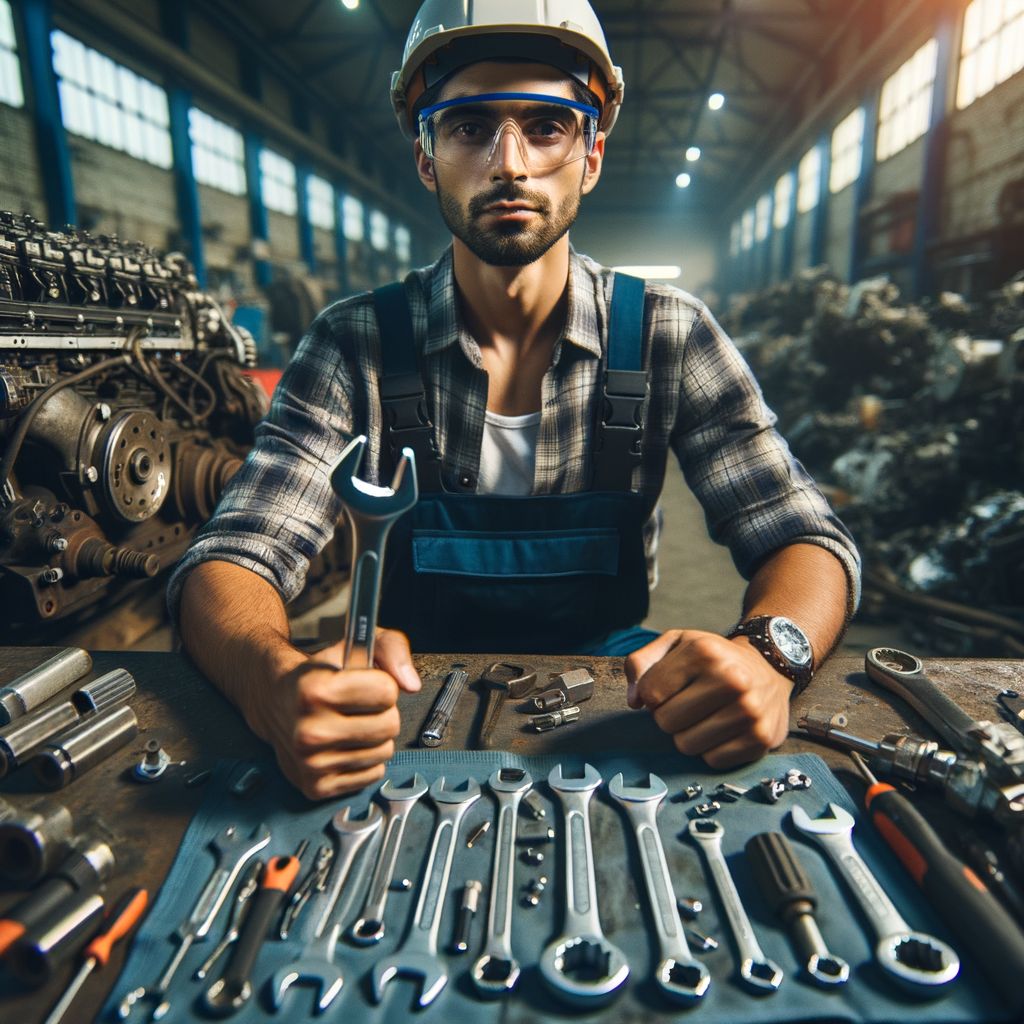 Experienced Male Mechanical Maintenance Technician in Workshop | AI Art ...