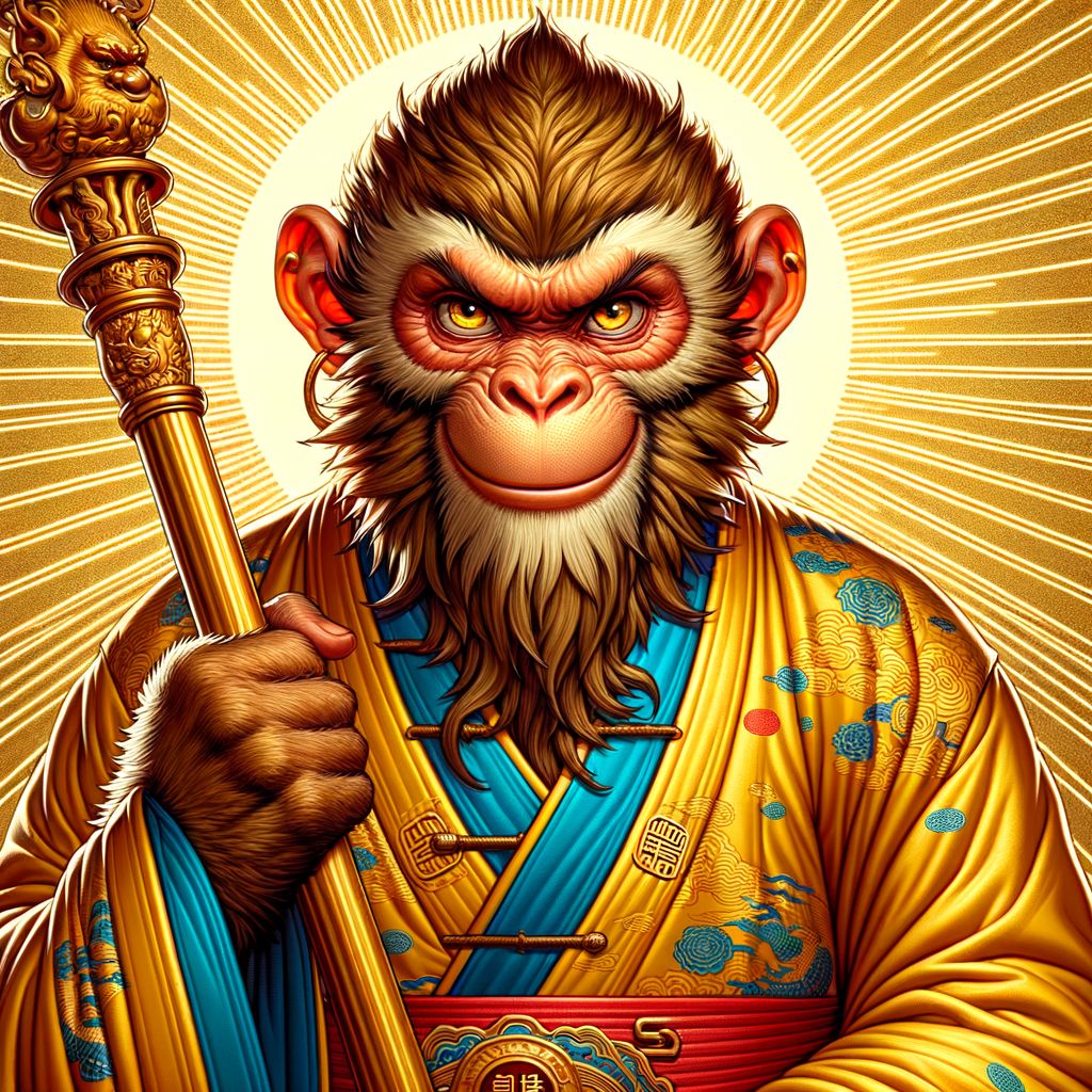 Fierce Monkey in Traditional Chinese Clothing - Celestial Power | AI ...