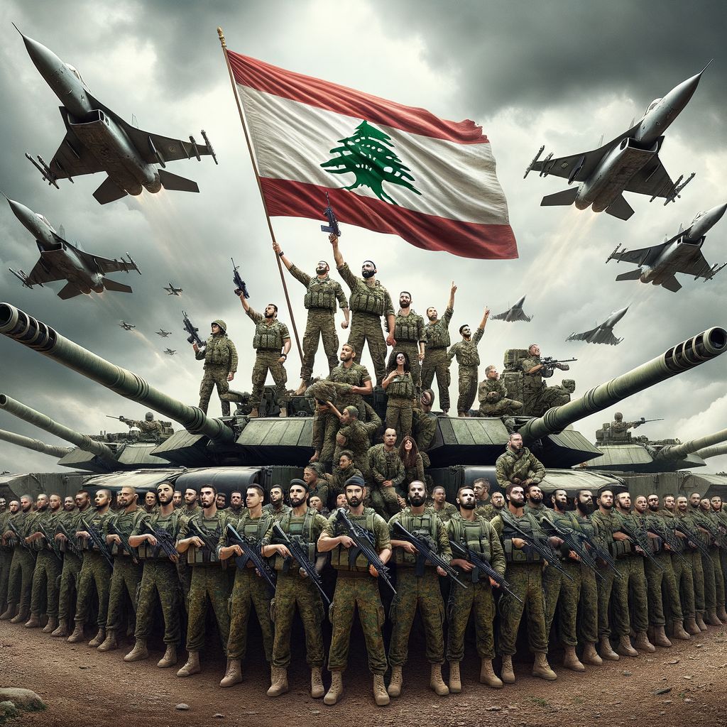 Powerful Display of Patriotism and Unity with Lebanon Flag and Military Tanks | AI Art Generator ...
