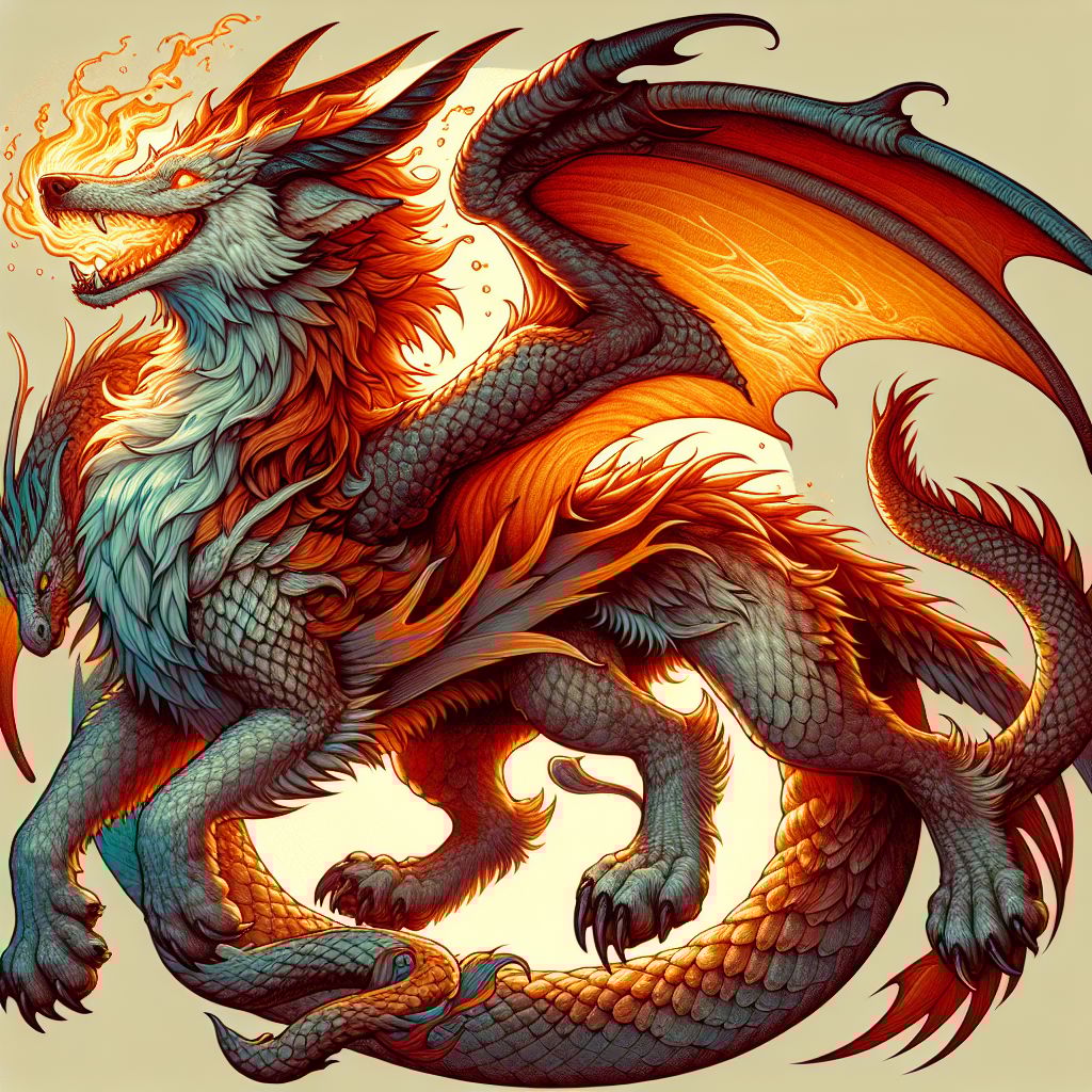 Dog Dragon Creature: Majestic Crossbreed of Loyalty and Fire | AI Art ...