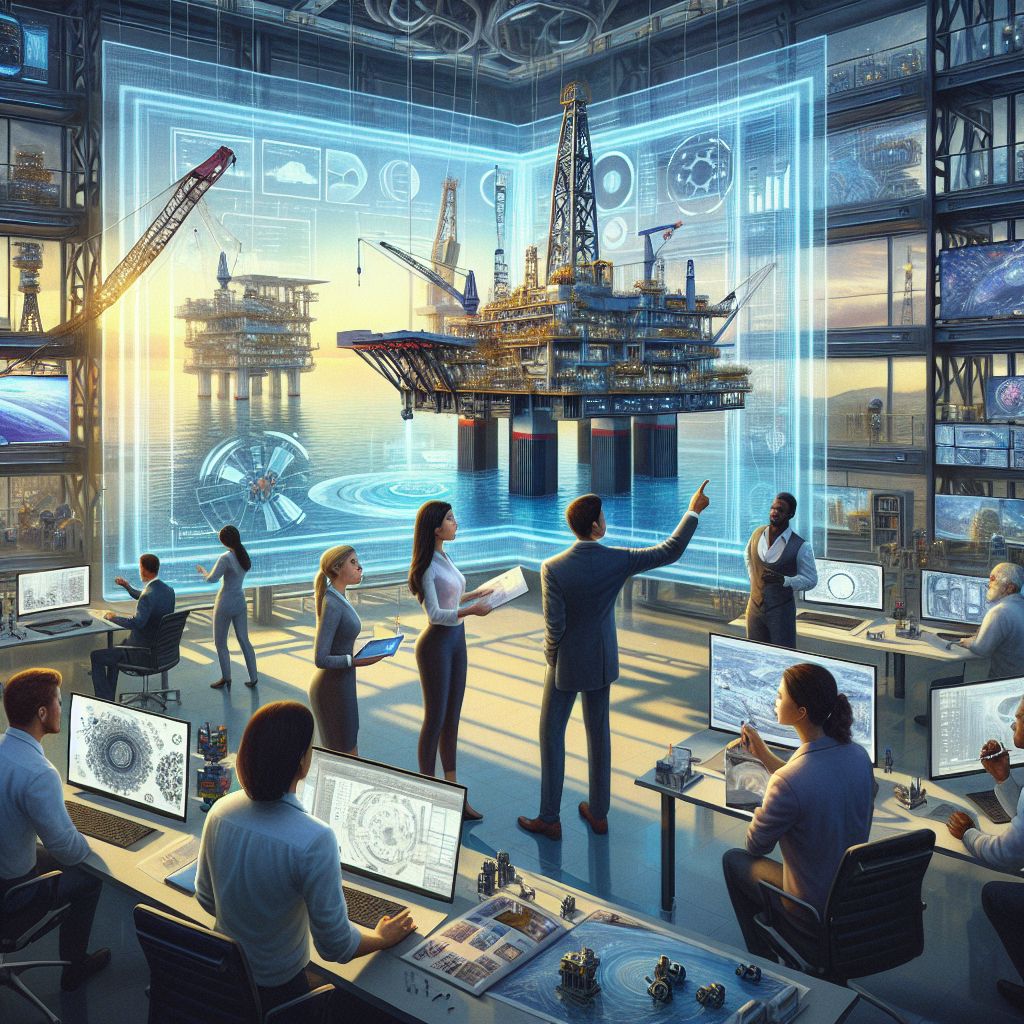 Futuristic Mechanical Engineers Designing Top-Notch Oil & Gas Rig | AI ...