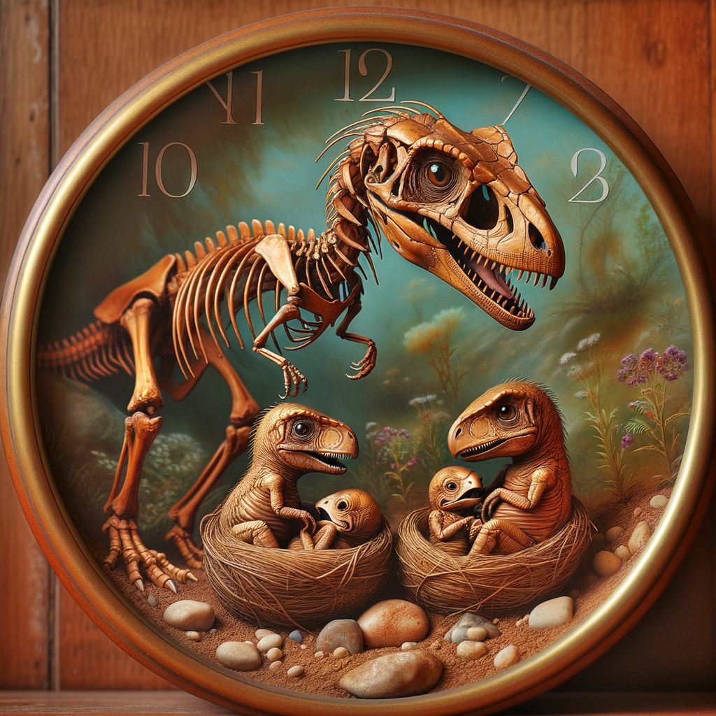 Psittacosaurus Fossil Watching Over Siblings | AI Art Generator | Easy ...