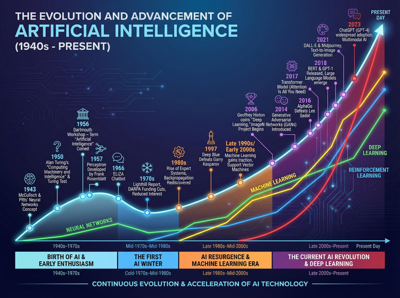 Advancement of AI: From Inception to Present | AI Art Generator | Easy ...