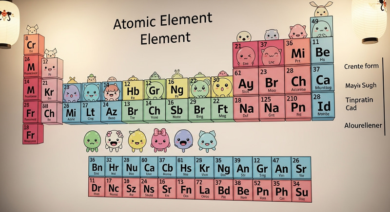 Kawaii Periodic Table: Adorable Element Characters | AI Art Generator ...