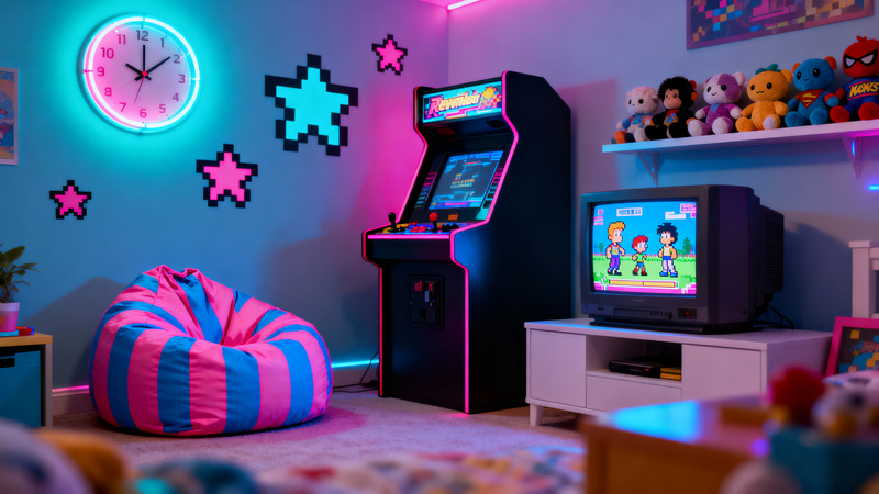 Beautiful Retrowave Kids Room Design Ideas | AI Art Generator | Easy ...
