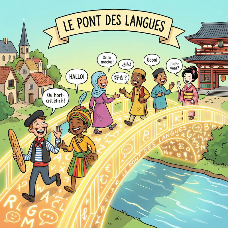 Cultural Exchange: Language as a Bright Bridge | AI Art Generator ...