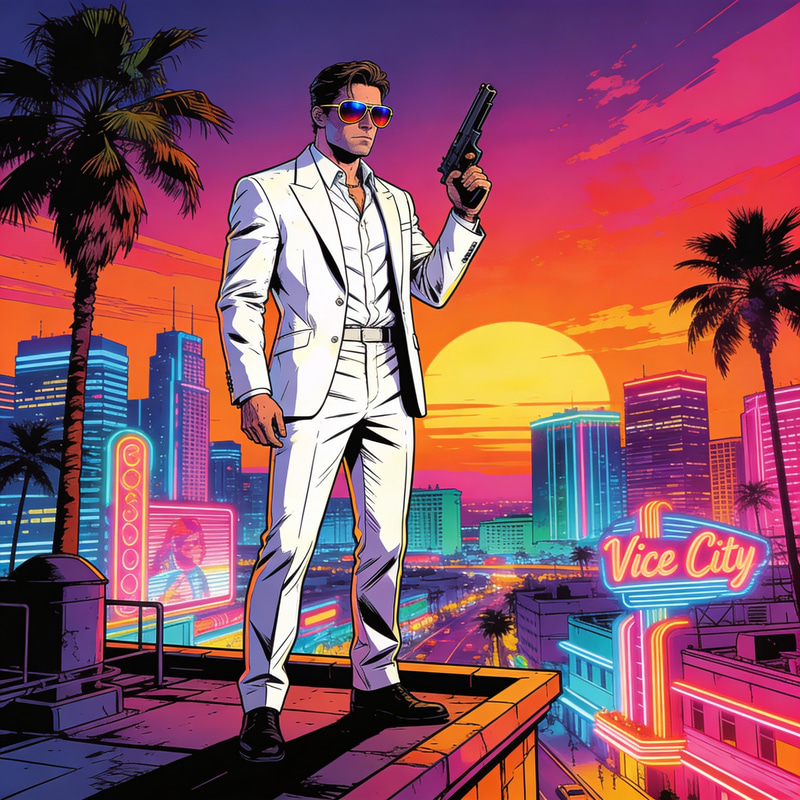 GTA Vice City Art: Borderlands Style & Celshading | AI Art Generator ...