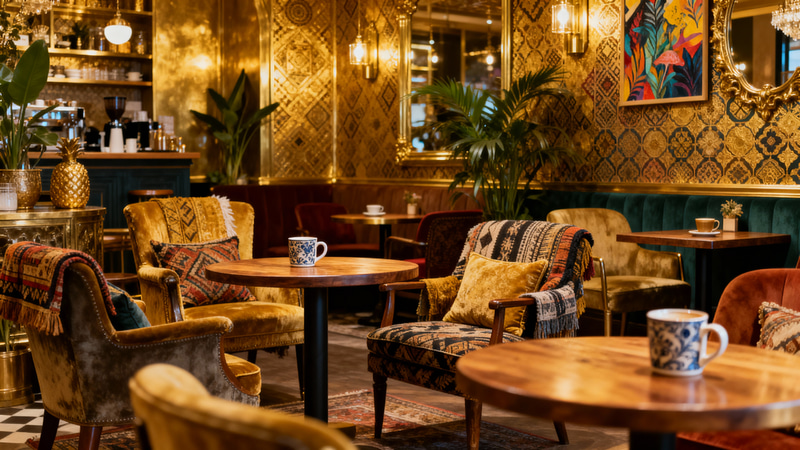 Stunning Maximalist Coffee Shop Interior Design | AI Art Generator ...